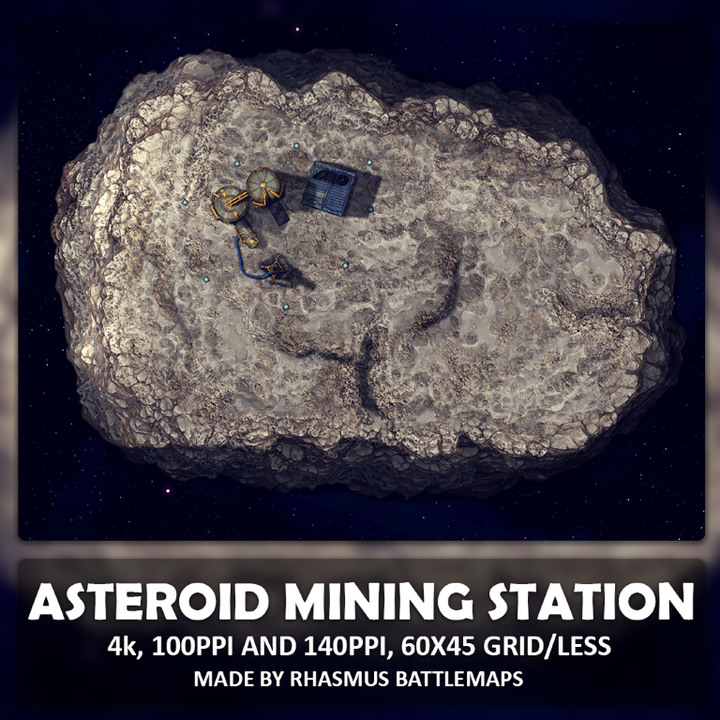 3D Printable Asteroid Mining Station Map by Rhasmus Battlemaps